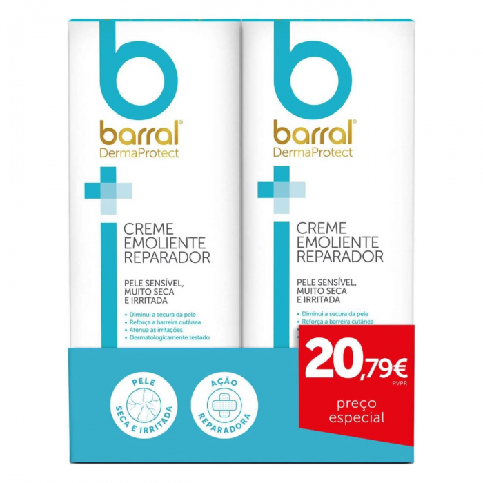 Barral DermaProtect Pack Creme Emoliente Reparador 2x200ml